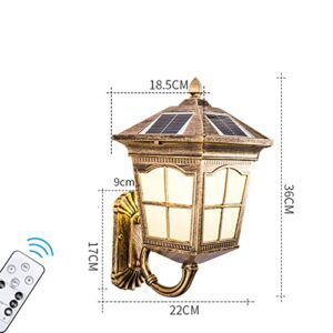 Wall Light, Wall Sconces, LED European Retro Solar Wall Light, Anti-Corrosion Anti-Rust Wall Light, Outdoor Sconce Light, Aluminum Carved Wall Light,Compatible with Patio, Terrace, Hallway, Porch