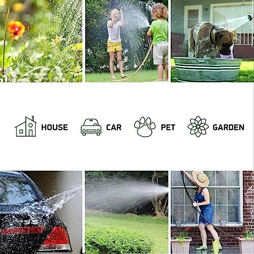 Ultimate Garden Hose Set: Flushing, Retractable, High Pressure Water Gun - Perfect for Car Wash, Garden Watering, and Multi-Functional Household Use (Green 100FT)