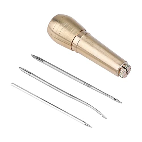 3 Needles Copper Handle Sewing Awl, Leather Shoe Repair Tool, Good Choice for Sewing and Repairing Leather, Shoes, Bags