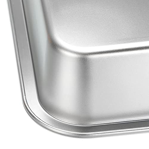 for Cat Litter Pan for Older Cats Stainless Steel Rabbit Litter Box Small Non Stick Smooth 18X14X4 in