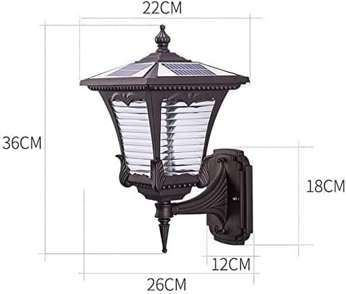 MADBLR7 Aluminum Solar Outdoor Wall Light with Glass Lantern Antique Wall Sconce Outdoor Lamp Waterproof Porch Light for Garage Front Door