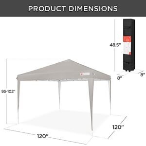 Best Choice Products 10x10ft Pop Up Canopy Outdoor Portable Folding Instant Lightweight Gazebo Shade Tent w/Adjustable Height, Wind Vent, Carrying Bag - Gray