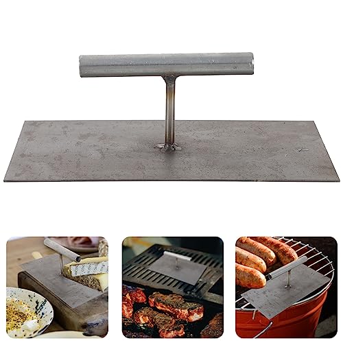 INOOMP Metal Burger Press Grill Press Handle Burger Press Rectangle Grill Press Kitchen Burger Maker Griddle Accessories Kit for Flat Top Griddle Grill Cooking 20 * 10cm