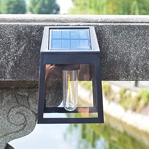 Black Finish Wall Lamp 2W Wall Solar Lighting Waterproof Outdoor Wall Sconce for Garden, Front Door