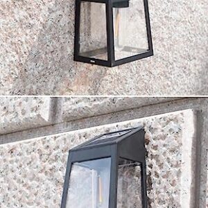 Black Finish Wall Lamp 2W Wall Solar Lighting Waterproof Outdoor Wall Sconce for Garden, Front Door