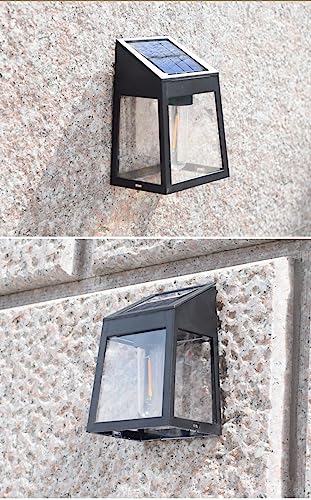 Black Finish Wall Lamp 2W Wall Solar Lighting Waterproof Outdoor Wall Sconce for Garden, Front Door