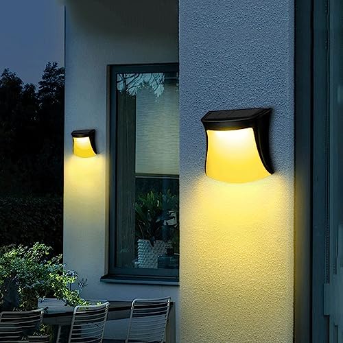 DAKWA Solar 2V/160MAh Wall Outdoor Sconce Modern Wall Lamp Rainproof Wall Lights for Patio Yard Garage (Color : 6000K White Light)