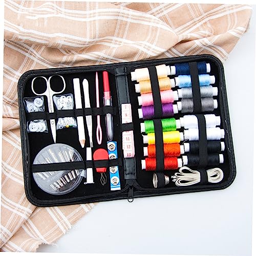 Baluue 2 Sets /68pcs Travel Sewing Kit Sewing Kit for Adults Needlework Storage Bag Adults Sewing Kits Sewing Kit for Beginners Needlework Bag Suite Spool Black Aldult Sewing Kit