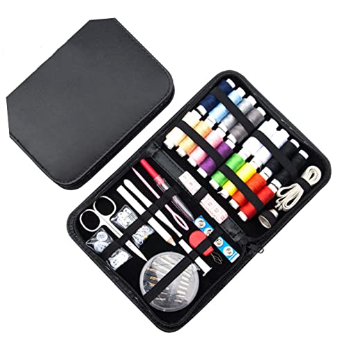 Baluue 2 Sets /68pcs Travel Sewing Kit Sewing Kit for Adults Needlework Storage Bag Adults Sewing Kits Sewing Kit for Beginners Needlework Bag Suite Spool Black Aldult Sewing Kit