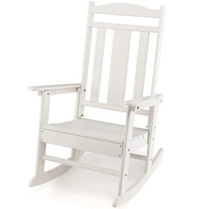 zldxdp rocking chair all weather rocking chair high back porch white