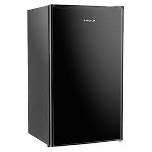 BANGSON Mini Fridge with Freezer, 3.2Cu.Ft, Single Door Small Refrigerator, Energy-efficient, Low Noise, Mini fridge for Bedroom Dorm and Office, Black