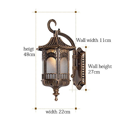 PEHUB Wall Light Outdoor Waterproof Wall Lamp Sconces Outdoor Chinese Style Villa Garden Lights Door Baroque Glass Lights Balcony Exterior Wall Lantern Exterior Light Fixture