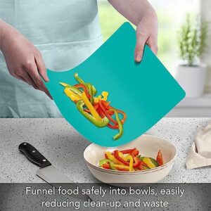 Cut N’ Funnel Blue Caraco 2 Pack Thick Multicolor Plastic Cutting Board Mats Made in the USA BPA & PVC Free Plastic