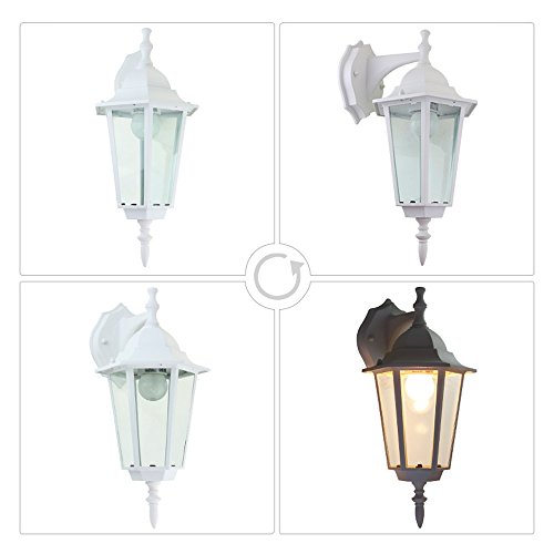 PEHUB Wall Sconce Waterproof Outdoor Lighting High Brightness E27 LED Wall Light Fixture Retro Creative Patio Villa Wall Lamp with Glass Shade Exterior Light Fixture