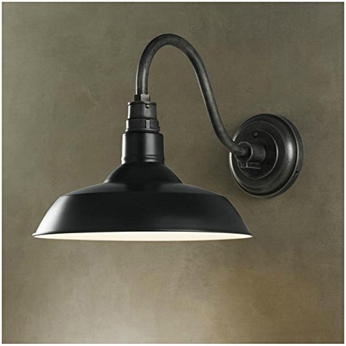 PEHUB Retro Nostalgia Hat Paint Iron Wall Lamp Style Rural Simple Idea Wall Light Outdoor Courtyard Aisle Balcony Villa Outdoor Wall Sconce Exterior Light Fixture