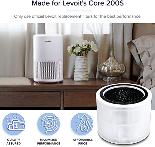 LEVOIT Air Purifier Replacement Filter, 3-in-1 True HEPA, 2 Pack, White & Air Purifiers for Bedroom Home, HEPA Filter Cleaner with Fragrance Sponge, White