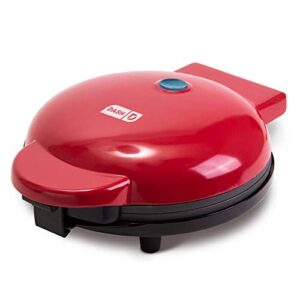 DASH 8” Express Electric Round Griddle, Red & Mini Maker for Individual Waffles, Hash Browns, Keto Chaffles with Easy to Clean, Non-Stick Surfaces, 4 Inch, Aqua