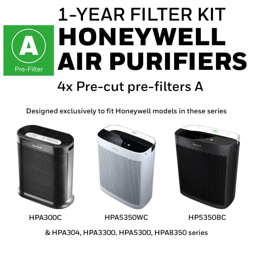 Honeywell HEPA Air Purifier Filter R, 3-Pack for HPA 100/200/300 and 5000 Series & Honeywell HRF-A300 Air Purifier Pre Kit Filter, 4-Pack & Honeywell HEPA Air Purifier Filter R