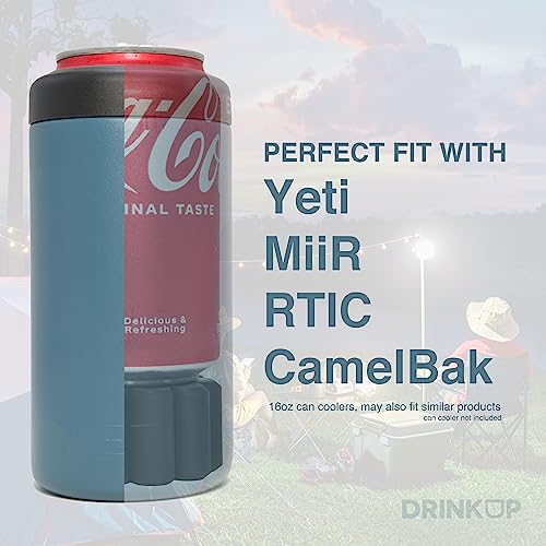 DrinkUp (2 Pack) 12oz Can Adapter for 16oz Can Coolers - For YETI MiiR CamelBak RTIC 16oz Can Cooler, Colster or Insulator for Tallboys - Spacer Extension for 16oz Can coolers use 12oz cans in them.