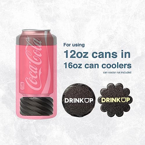 DrinkUp (2 Pack) 12oz Can Adapter for 16oz Can Coolers - For YETI MiiR CamelBak RTIC 16oz Can Cooler, Colster or Insulator for Tallboys - Spacer Extension for 16oz Can coolers use 12oz cans in them.