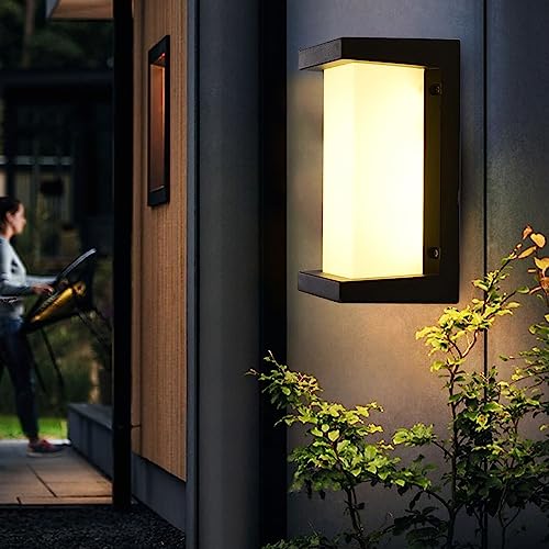 BAUFAS Outdoor Wall Lighting,Exterior Light Fixture,Modern LED Wall Light Waterproof Exterior Outdoor Porch Sconce Lamp Fixture 18W