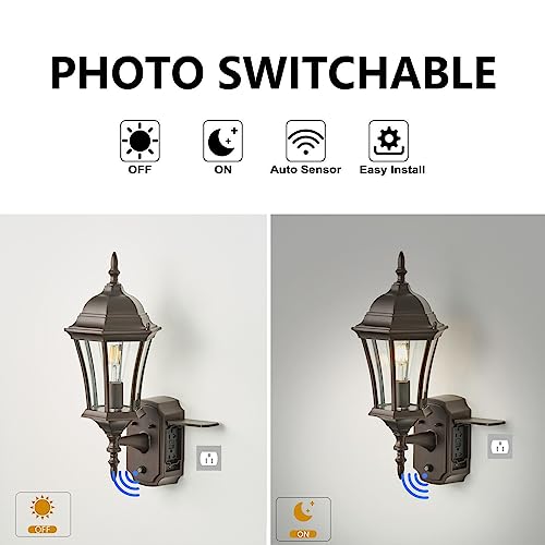 Dusk to Dawn Outdoor Lighting,Outdoor Wall Lighting,Exterior Wall Sconce Antique Beacon Wall Lamp Porch Light Fixture for Decks, Patios