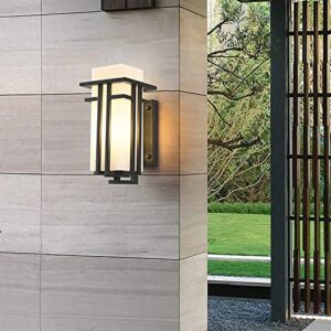 Wall Sconces , Outdoor Patio Wall Lights, Outside Black Up/Down Wall Lamp E27 Glass Lantern Exterior Wall Sconce IP65 Waterproof Aluminium Garden Wall Lights for Garden Terrace Balcony Porch Garage