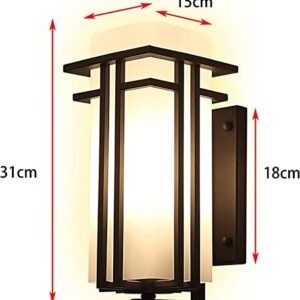 Wall Sconces , Outdoor Patio Wall Lights, Outside Black Up/Down Wall Lamp E27 Glass Lantern Exterior Wall Sconce IP65 Waterproof Aluminium Garden Wall Lights for Garden Terrace Balcony Porch Garage