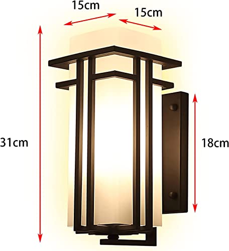 Wall Sconces , Outdoor Patio Wall Lights, Outside Black Up/Down Wall Lamp E27 Glass Lantern Exterior Wall Sconce IP65 Waterproof Aluminium Garden Wall Lights for Garden Terrace Balcony Porch Garage