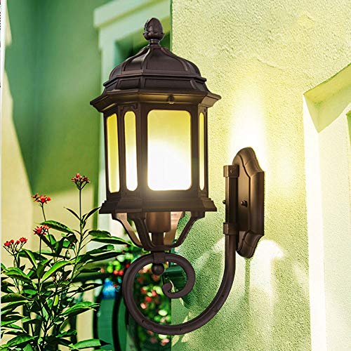 PEHUB Outside Victoria Edison E27 Aluminum Garden Wall Light Backyard External Wall Lamp Shop House Sconce Outdoor Antirust Waterproof Wall Lantern for Bar Exterior Light Fixture