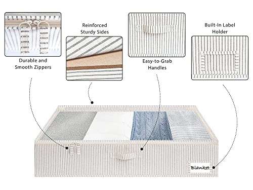 StorageWorks 2-Pack Decorative Storage Boxes with 2-Pack Underbed Storage Boxes