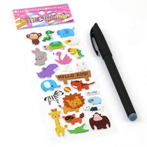 Bubble Stickers for W/Precision Cutting Cartoon Theme Decoration Easy Peal Off Reusable 3D Sticker Toddler Party