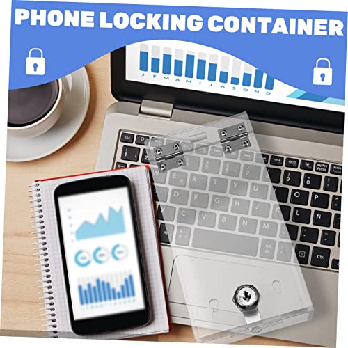 Operitacx Box Mobile Phone Storage Box Smart Timer Clear Organizer Box Key Storage Box Credenza Storage Cabinet Lockable Plastic Container Phone Organizer Box Electronic Locker Phone Box