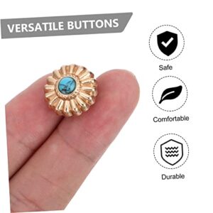 COHEALI 6 Sets Cloth Button Clothes Snap Button Fasteners Gemstone Flower Button Buttons for Clothes Clothing DIY Button Creative Chrysanthemum Buttons Clothing Snap Zinc Alloy Sewing