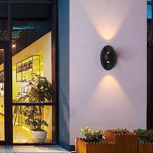 WENZIFI Modern Outdoor Wall Lights IP65 Waterproof Outside Porch Lights Up and Down Lighting Wall Sconce Fixtures Die Cast Aluminum Wall Mounted Lamps for Porch Courtyards Garage Foyer