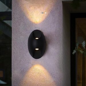 WENZIFI Modern Outdoor Wall Lights IP65 Waterproof Outside Porch Lights Up and Down Lighting Wall Sconce Fixtures Die Cast Aluminum Wall Mounted Lamps for Porch Courtyards Garage Foyer