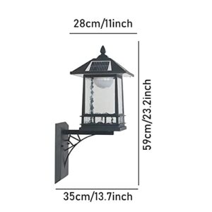 Black Solar Energy Sconce Wall Lamp Turn The Lights on and Off Automatically During The Day and Night Waterproof Wall Lights Energy Saving Outdoors Wall Lighting for Wall Landscape Exterior