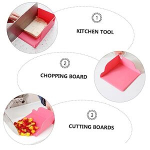 BESTonZON 3 Pcs Fruit Cutting Board Mini Cutting Boards Cheese Cutting Board Large Cutting Board Carving Board Vegetable Cutting Mats Meat Cutting Board Pp Pink Practical Chopping Board Food