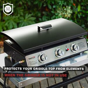 Royal Gourmet PD1300 Portable 3-Burner Propane Gas Grill Griddle,Black 23.6 Inch & PD2300L Griddle Hard Cover with Rear Brackets for 24-Inch Portable Grill Griddle, Grill Accessories for Outdoor BBQ