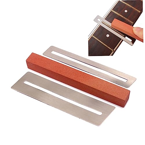 Vaguelly 2pcs Polishing Beam Fret Polish Sanding Polishing Beam Silk Flakes Protector Combination Brown Leveling Fret Leveling Beam Clean Beam Stone Fretboard Protector