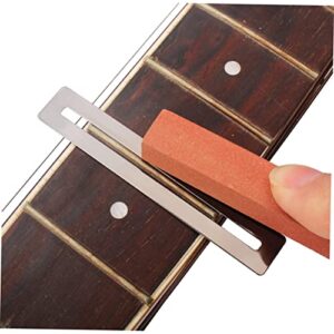 Vaguelly 2pcs Polishing Beam Fret Polish Sanding Polishing Beam Silk Flakes Protector Combination Brown Leveling Fret Leveling Beam Clean Beam Stone Fretboard Protector