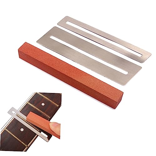 Vaguelly 2pcs Polishing Beam Fret Polish Sanding Polishing Beam Silk Flakes Protector Combination Brown Leveling Fret Leveling Beam Clean Beam Stone Fretboard Protector