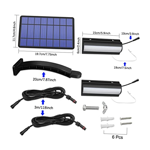 DOITOOL 1 Set Solar Wall Light Solar Lights Solar Powered Lights Outdoor Sconce Lights Indoor Solar Charging Solar Light Outdoor Sconce LED Solar Light Black LED Abs