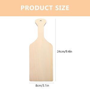 UPKOCH 6pcs Mini Wooden Cutting Board with Handle Paddle Chopping Board DIY Blank Boards Unfinished Craft Cooking Butcher Block for Kitchen Home Decor