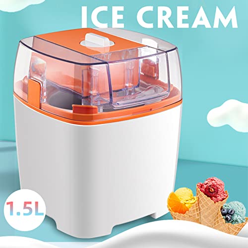 VTOSEN 1500ml Automatic Ice Cream Maker Machine for Home - Frozen Dessert Maker with Transparent Upper Cover - Fruit Sorbet and Fruit Ice Cream Machine(American Standard 110V)