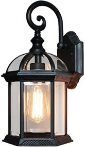 tilbea outdoor wall lantern light clear waterproof house lighting aluminum cast sconce fixture wall mount anti-rust matte black wall lamp for house porch entryway garage doorway