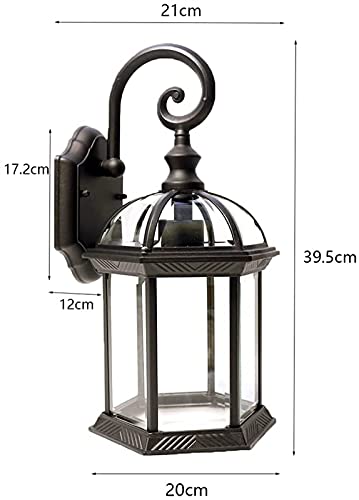 TILBEA Outdoor Wall Lantern Light Clear Waterproof House Lighting Aluminum Cast Sconce Fixture Wall Mount Anti-Rust Matte Black Wall Lamp for House Porch Entryway Garage Doorway