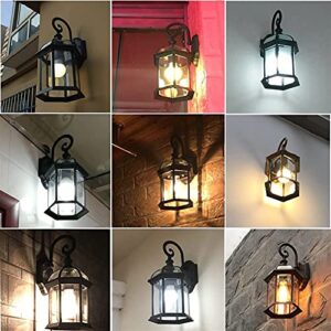 TILBEA Outdoor Wall Lantern Light Clear Waterproof House Lighting Aluminum Cast Sconce Fixture Wall Mount Anti-Rust Matte Black Wall Lamp for House Porch Entryway Garage Doorway