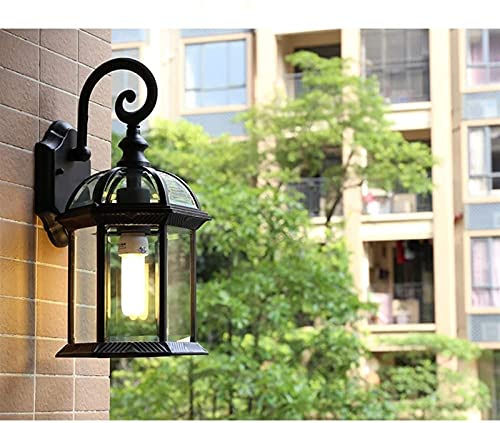 TILBEA Outdoor Wall Lantern Light Clear Waterproof House Lighting Aluminum Cast Sconce Fixture Wall Mount Anti-Rust Matte Black Wall Lamp for House Porch Entryway Garage Doorway