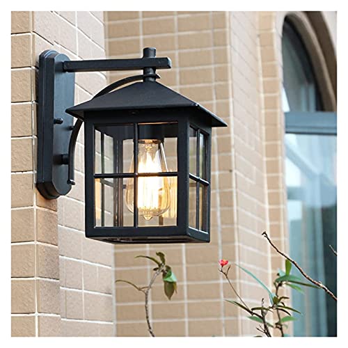 TAMSOI Outdoor Wall Lantern Black Matte Finish, Waterproof Exterior Wall Light Wall Mounted Sconce Lighting Fixture with Clear Shade Industrial Antique for Entryway Front Door Garage